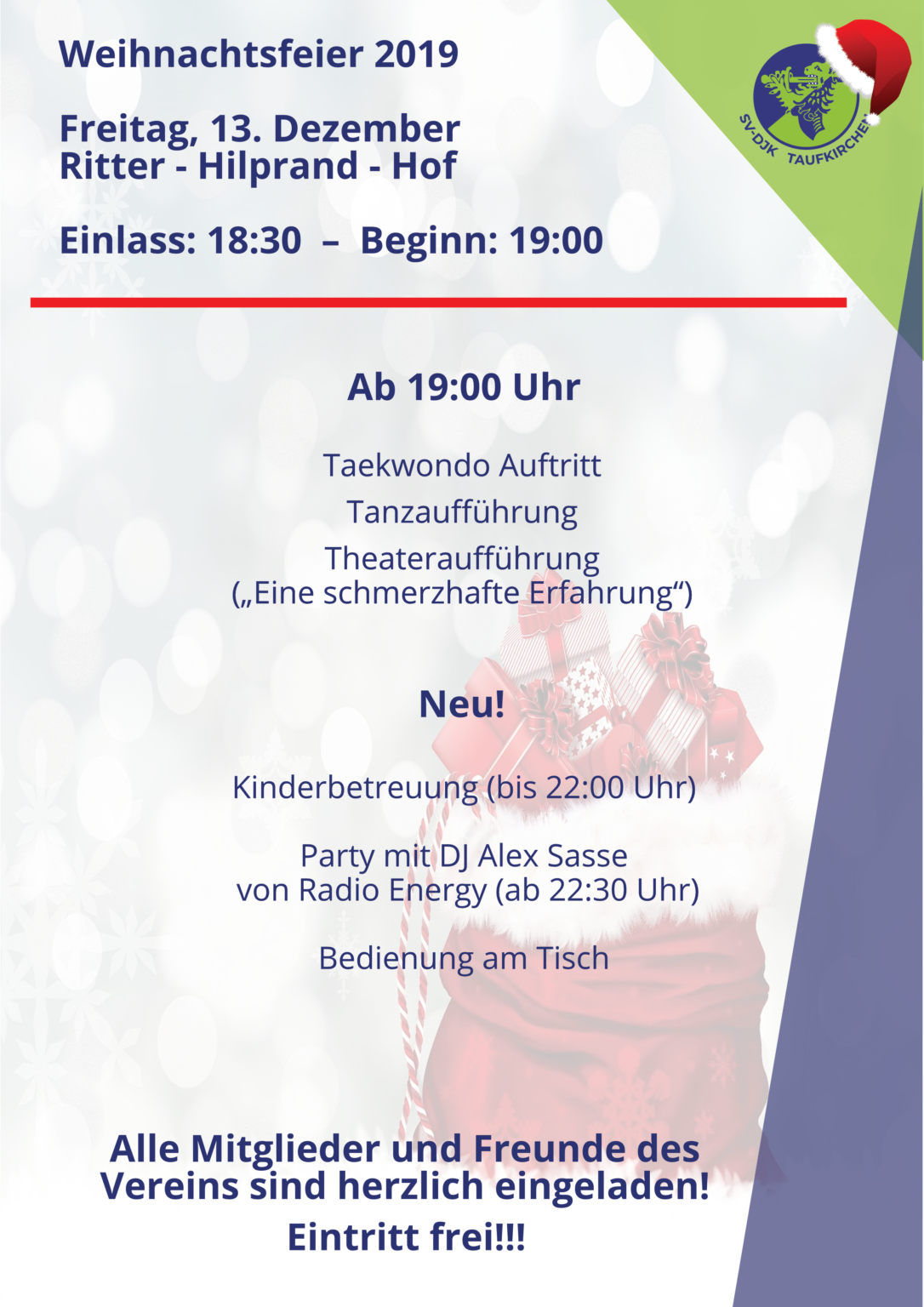 Save the Date - Weihnachtsfeier 13.12.2019 Save the Date - Weihnachtsfeier 13.12.2019